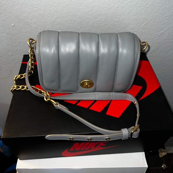 Coach | Bags | Coach Womens Dinky Grey Quilted Crossbody Bag | Poshmark